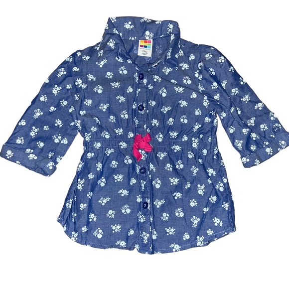 healthtex | Shirts & Tops | Healthtex Girls Size 24m Blue Chambray With ...